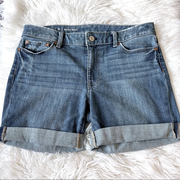 Talbots | Shorts | Talbots Womens Cuffed Distressed Denim Shorts Size 6 ...